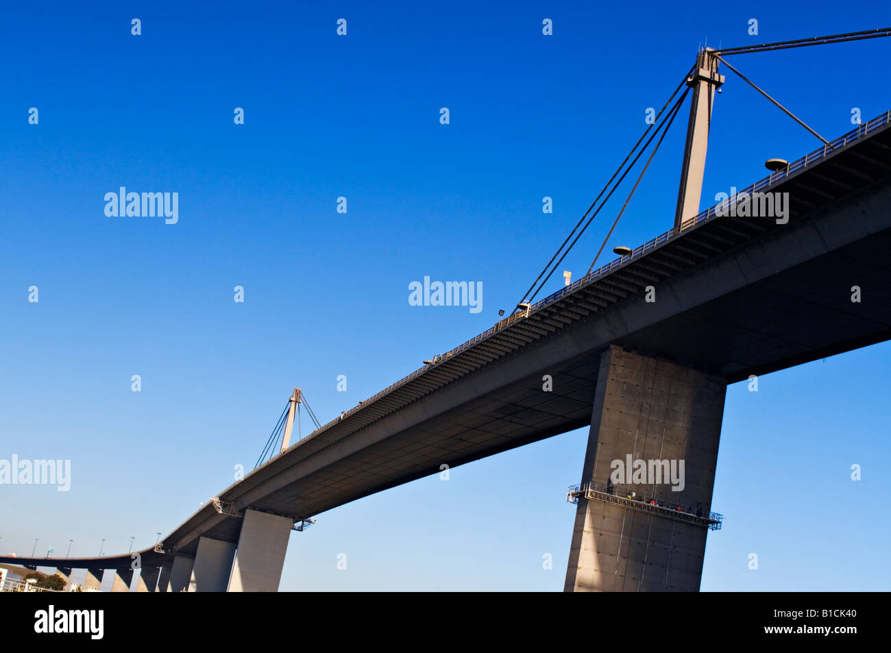 Structures / Bridges. Engineers work high up on a pier of "Melbourne s ...