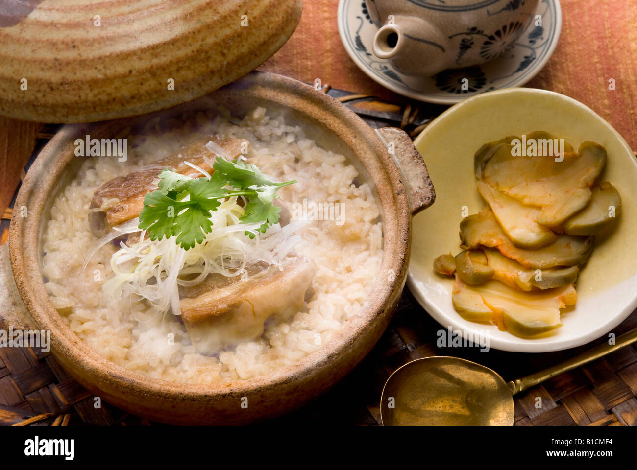 Seasoned rice with pork Stock Photo - Alamy