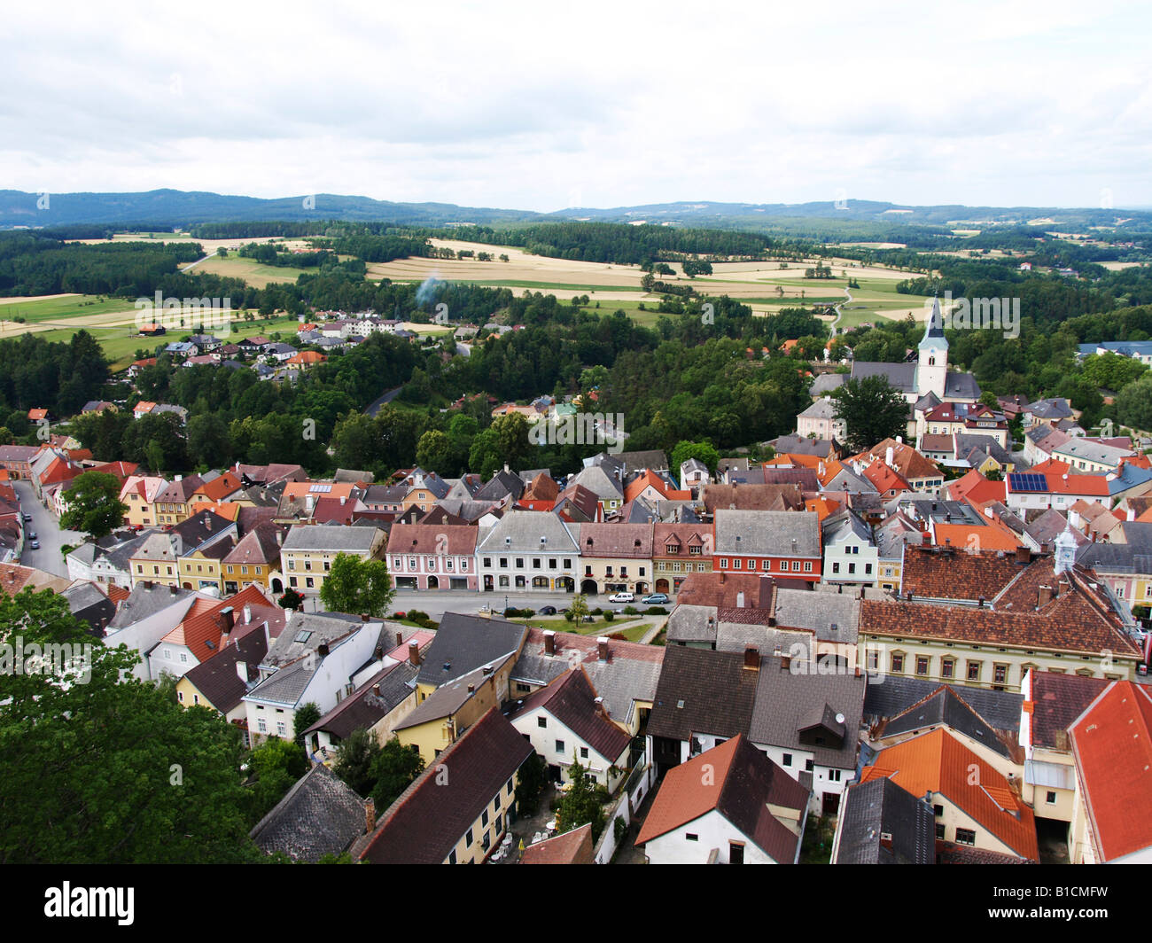 landscape, village view, birds-eye view, Austria, Lower Austria ...