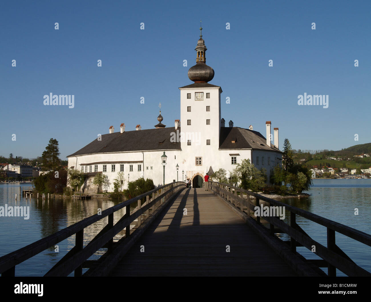 water castle Orth, Austria, Upper Austria, Salzkammergut, Orth Stock ...