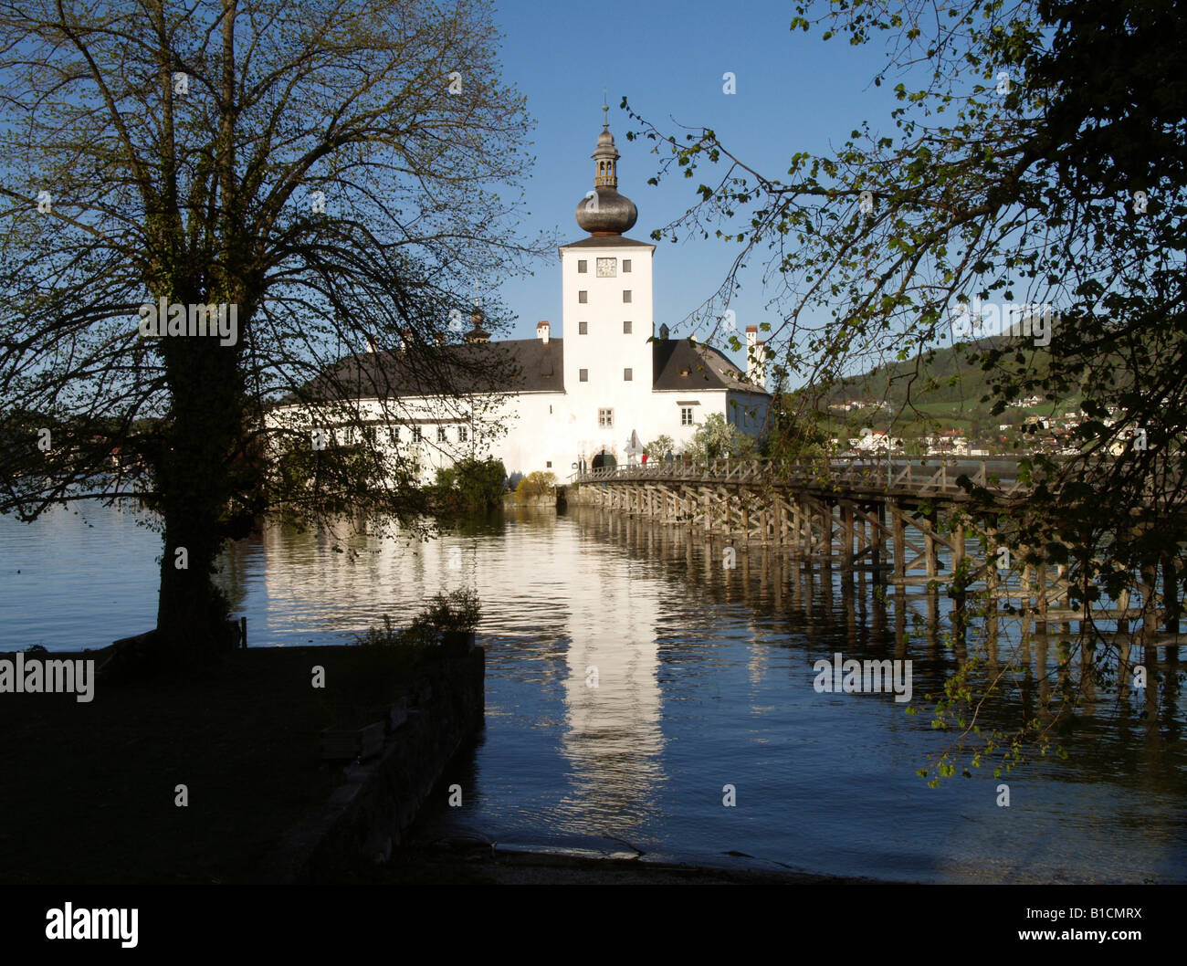 water castle Orth, Austria, Upper Austria, Salzkammergut, Orth Stock ...
