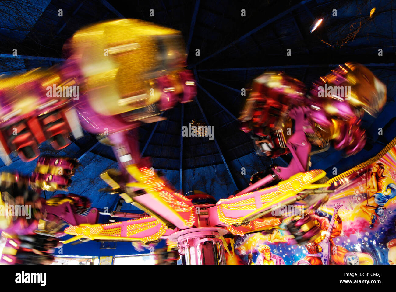 carousel at the amusement park Wiener Prater, Austria, Vienna Stock ...