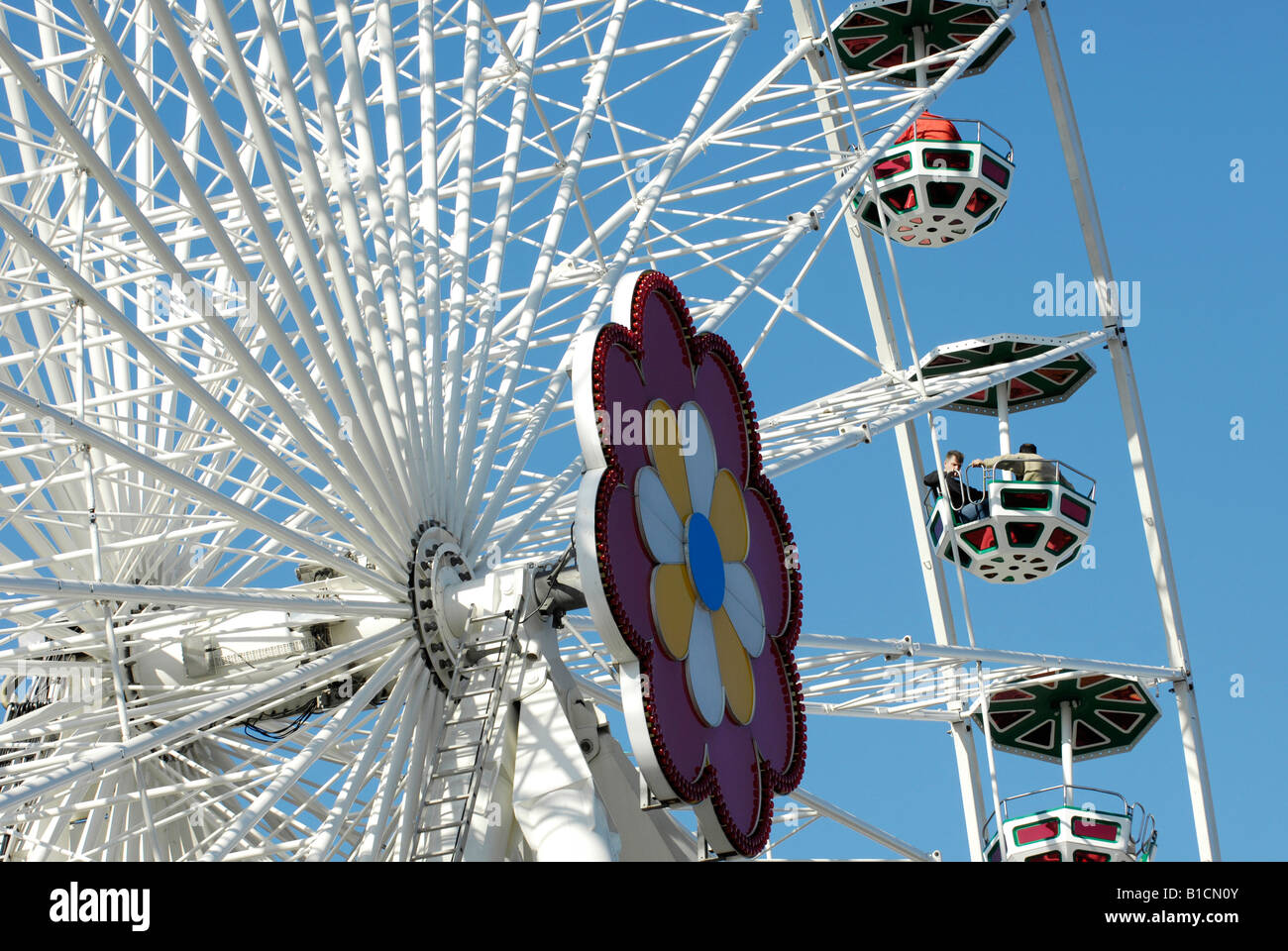 giant flower wheel at the amusement park Wiener Prater, Austria, Vienna ...