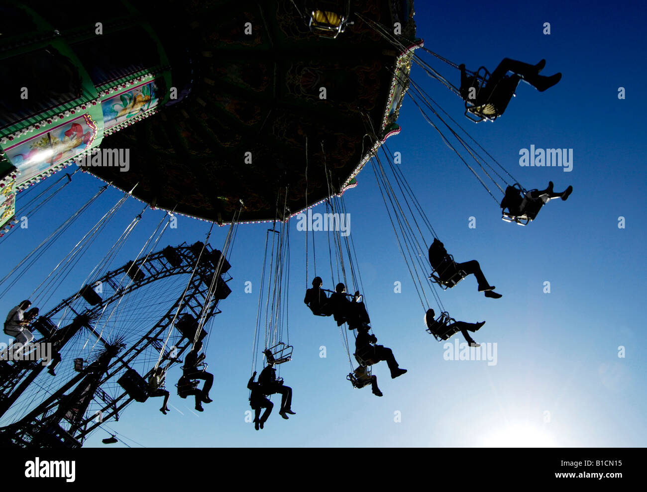 carousel at the amusement park Wiener Prater, Austria, Vienna Stock ...