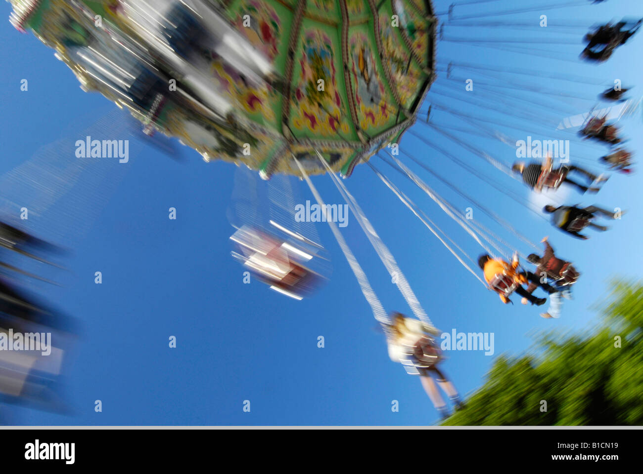 carousel at the amusement park Wiener Prater, Austria, Vienna Stock ...