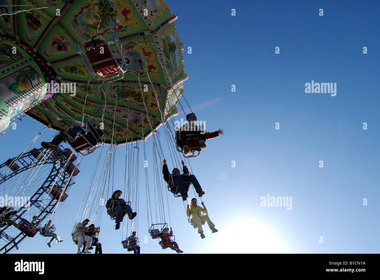 carousel at the amusement park Wiener Prater, Austria, Vienna Stock ...