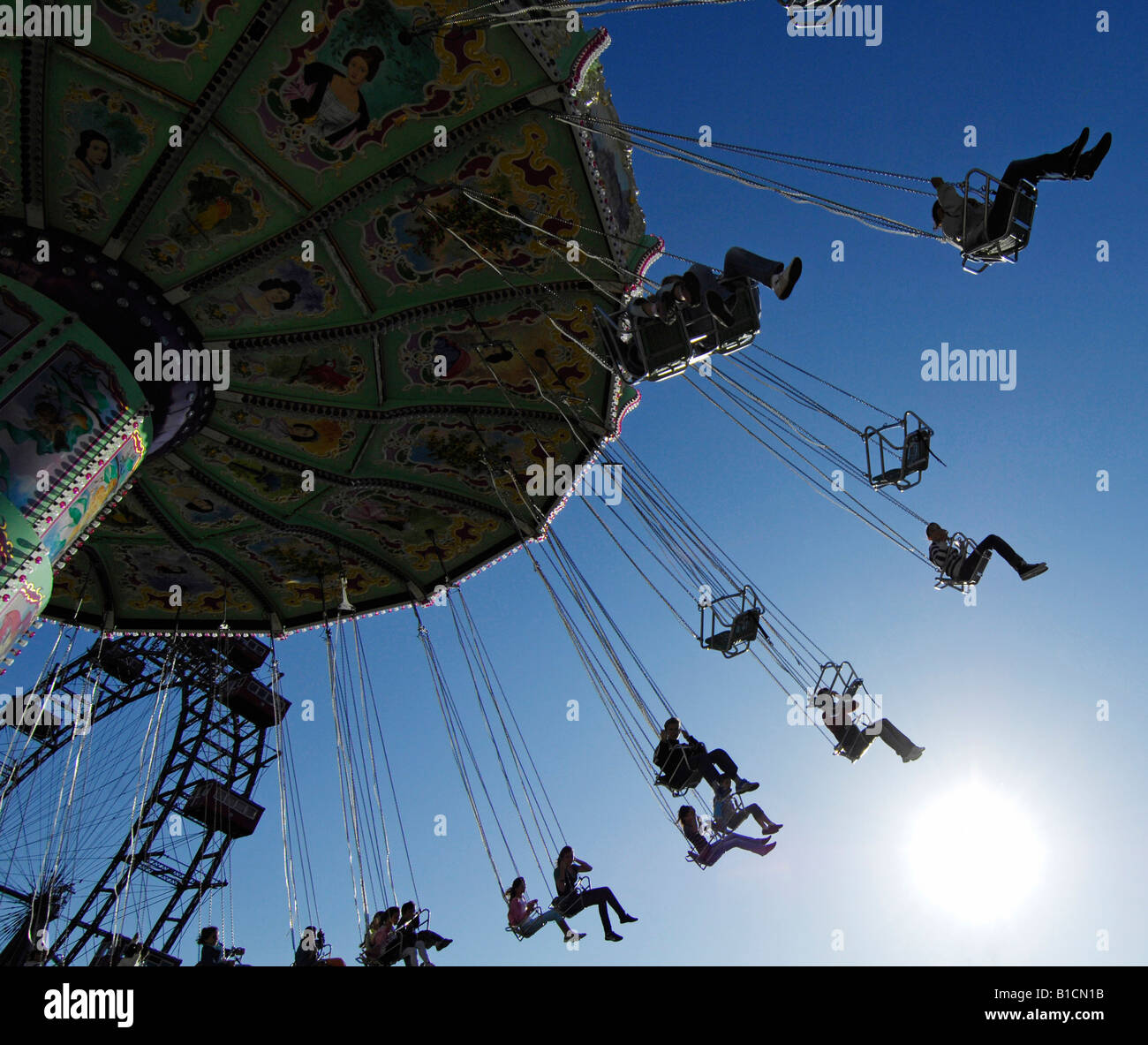carousel at the amusement park Wiener Prater, Austria, Vienna Stock ...