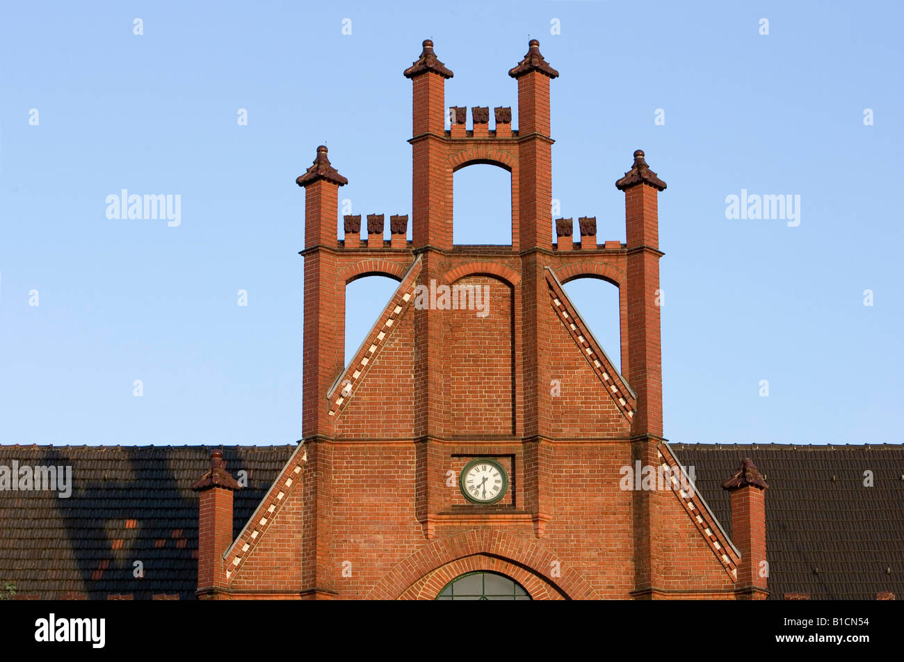 gable of the former coal mine Zollern, Germany, North Rhine-Westphalia ...