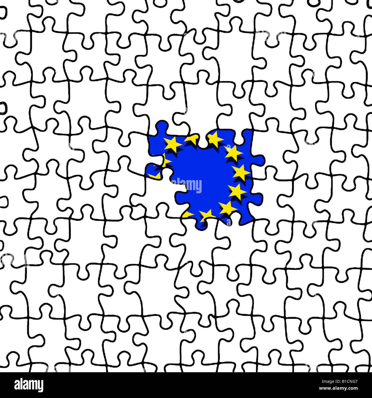 EU flag appears in a puzzle Stock Photo - Alamy