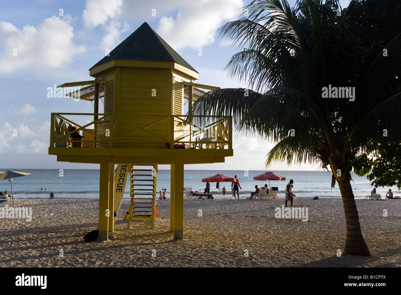 Watch tower at Accra Beach Rockley Barbados Caribbean Stock Photo - Alamy