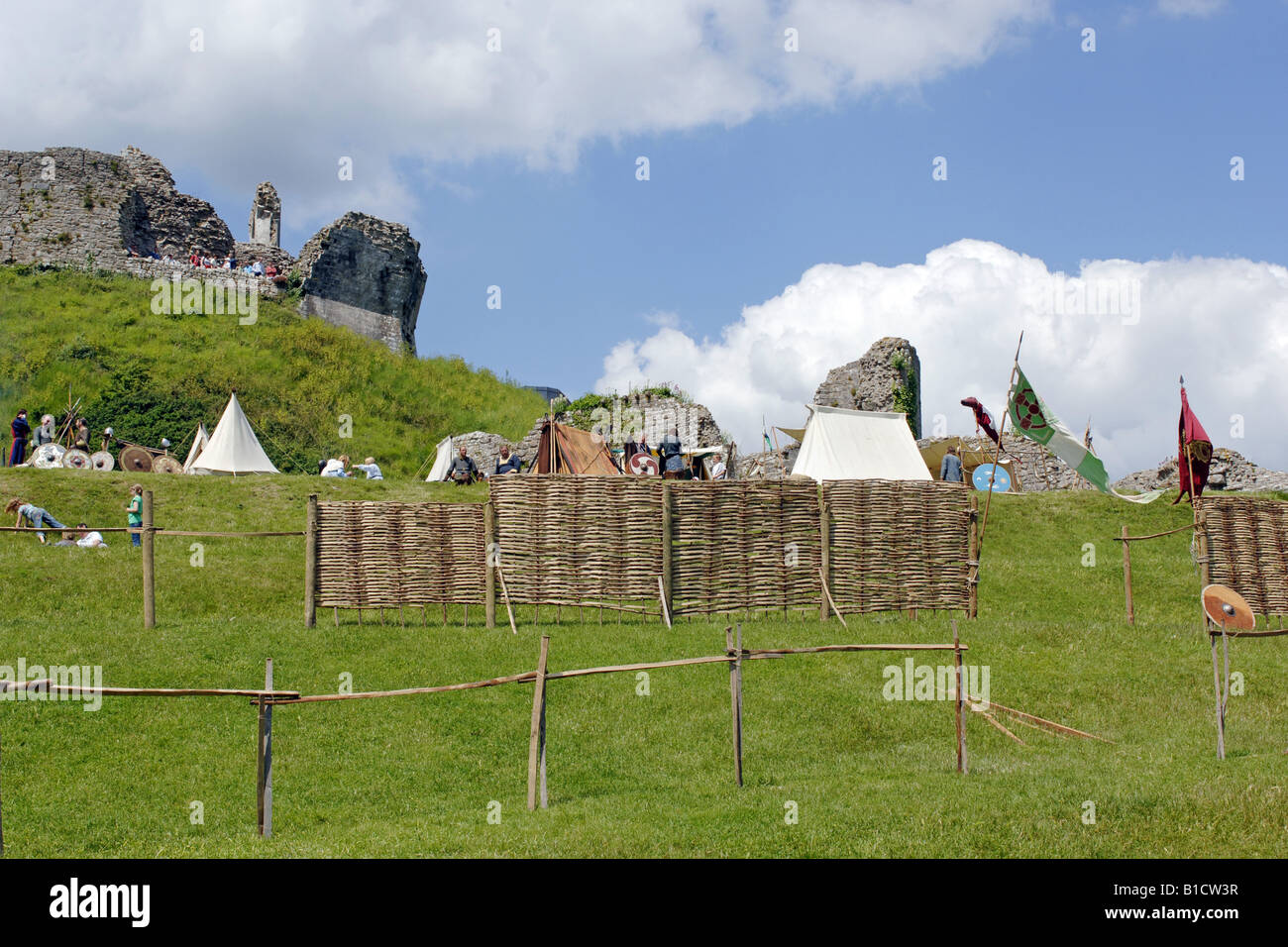 A Viking and saxon Living History camp Stock Photo - Alamy