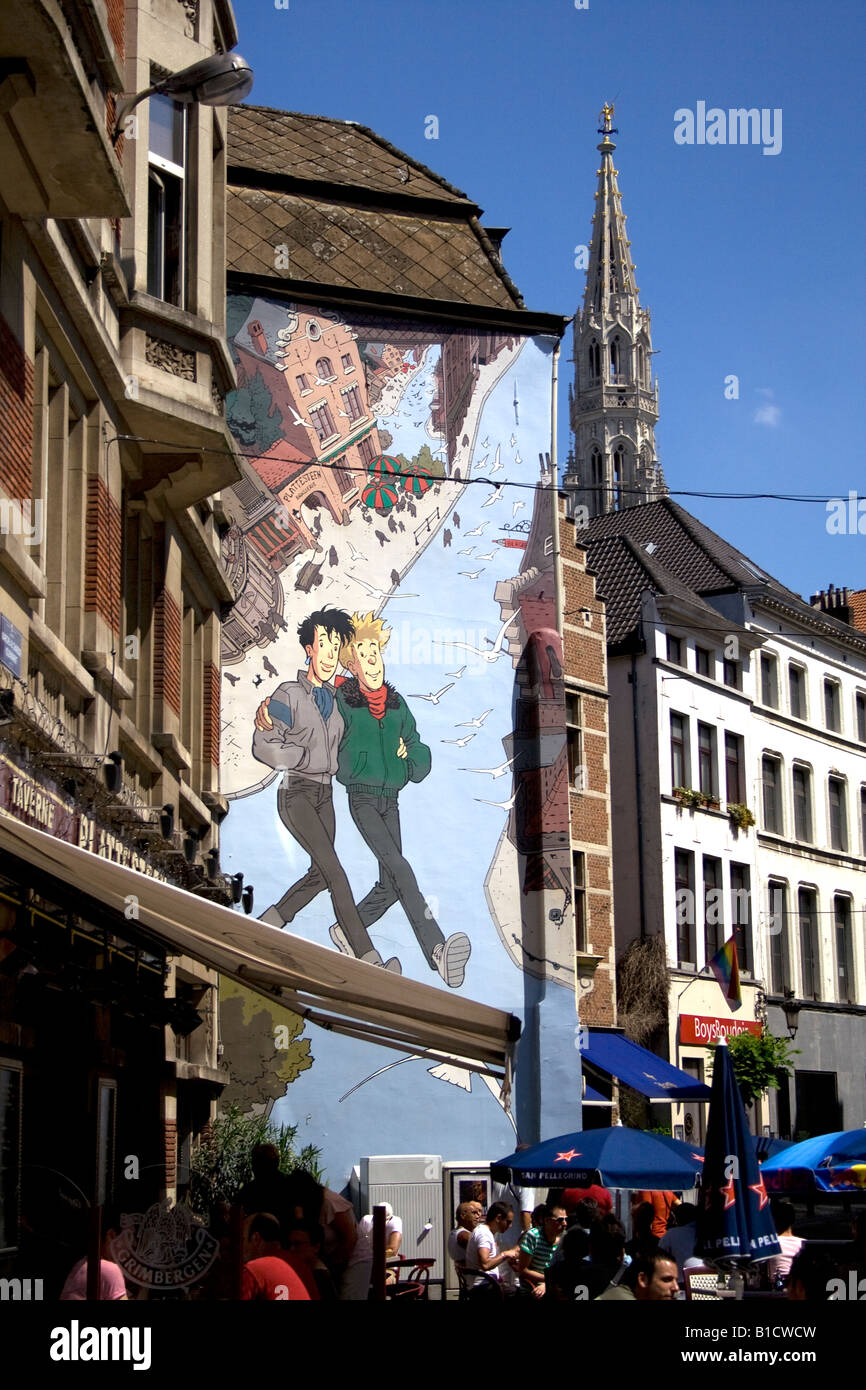 A mural in Brussels Stock Photo - Alamy