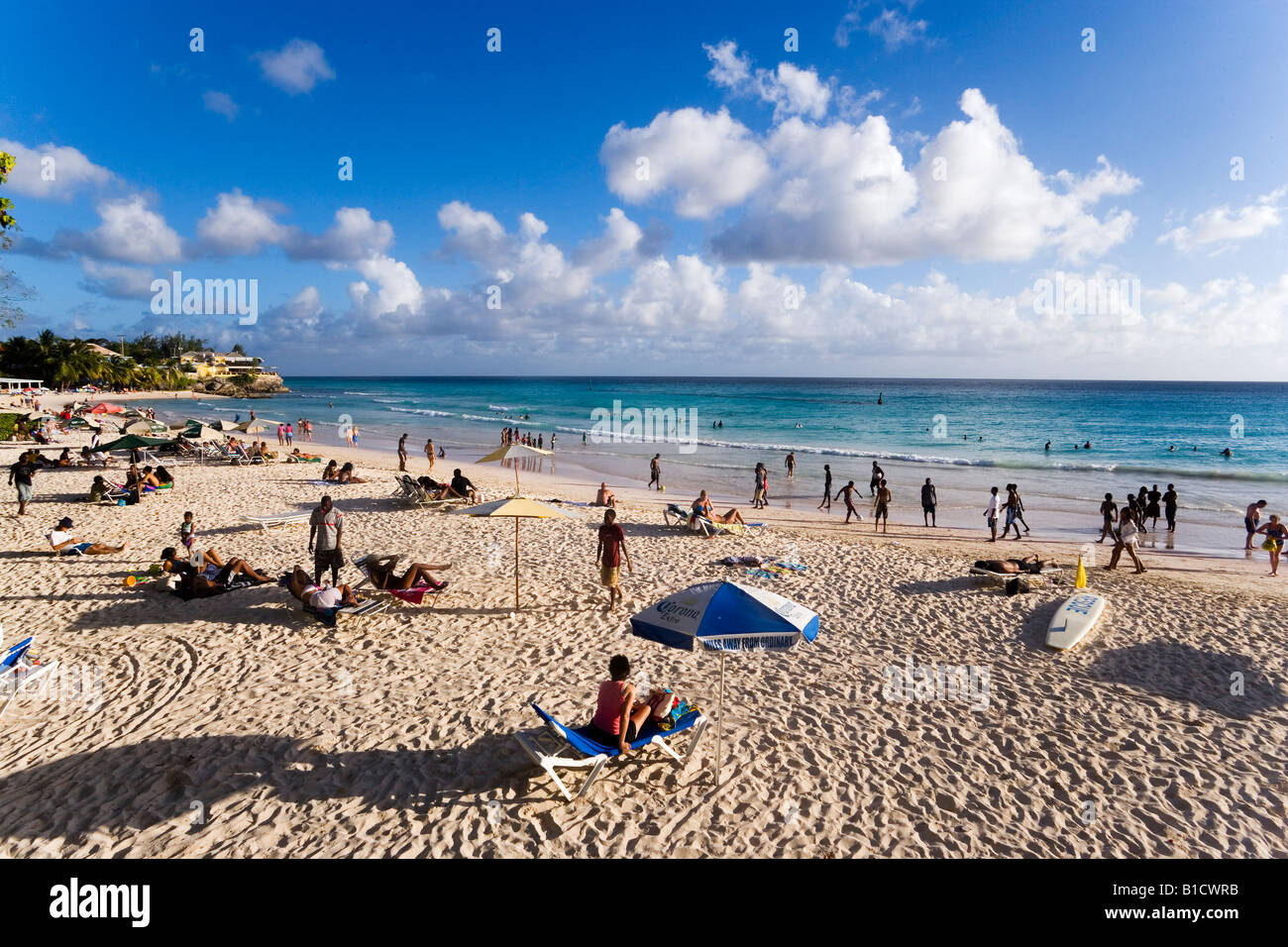People relaxing at Accra Beach Rockley Barbados Caribbean Stock Photo ...