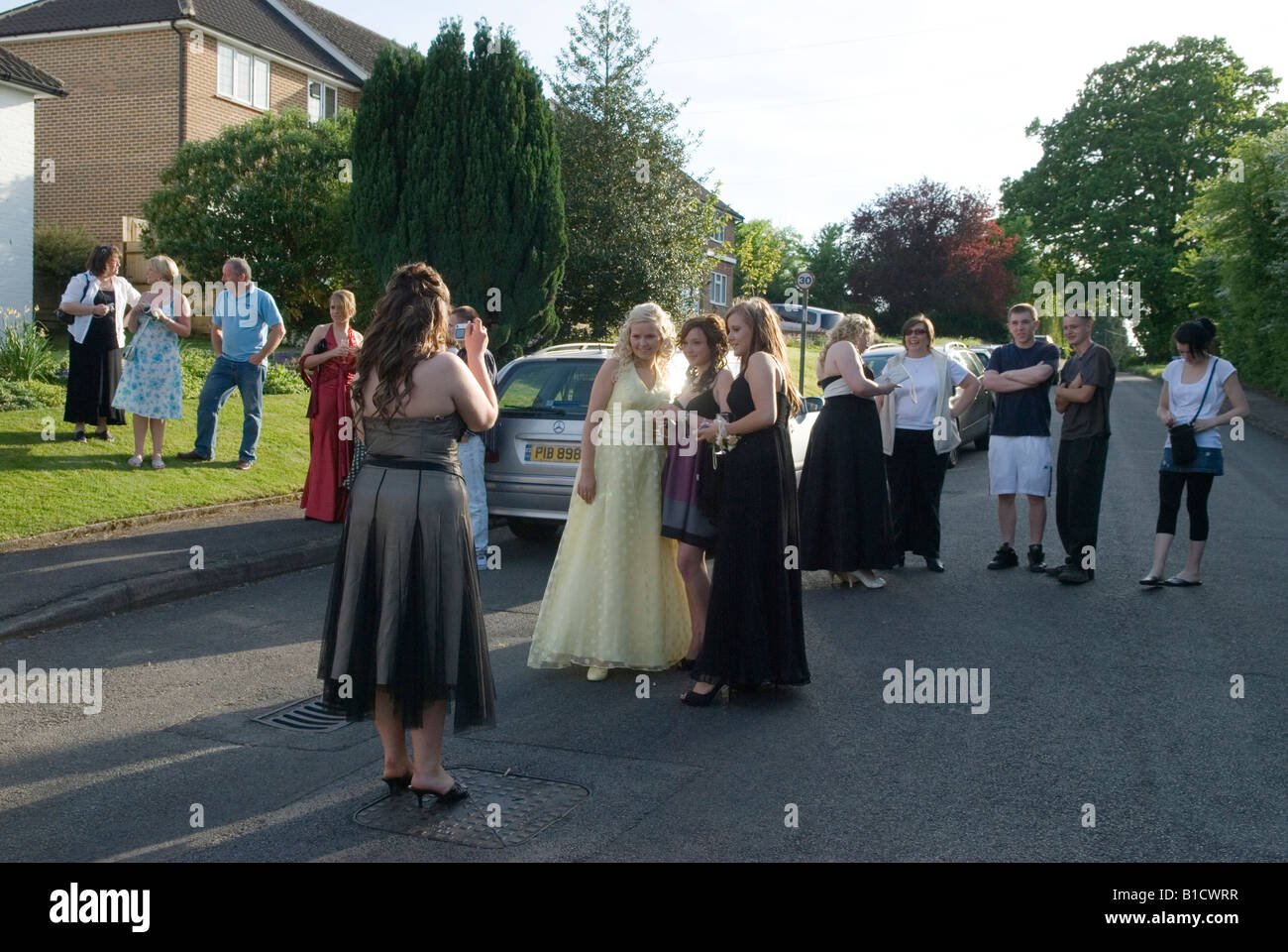 Sixteen year teenage girls at a leaving school end of year Prom party ...