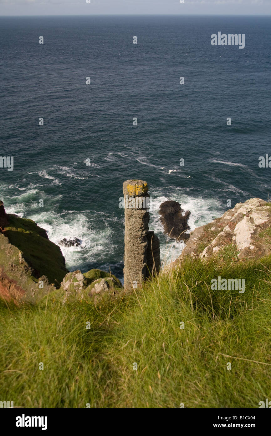 giants causeway "chimney" from the cliff Stock Photo - Alamy