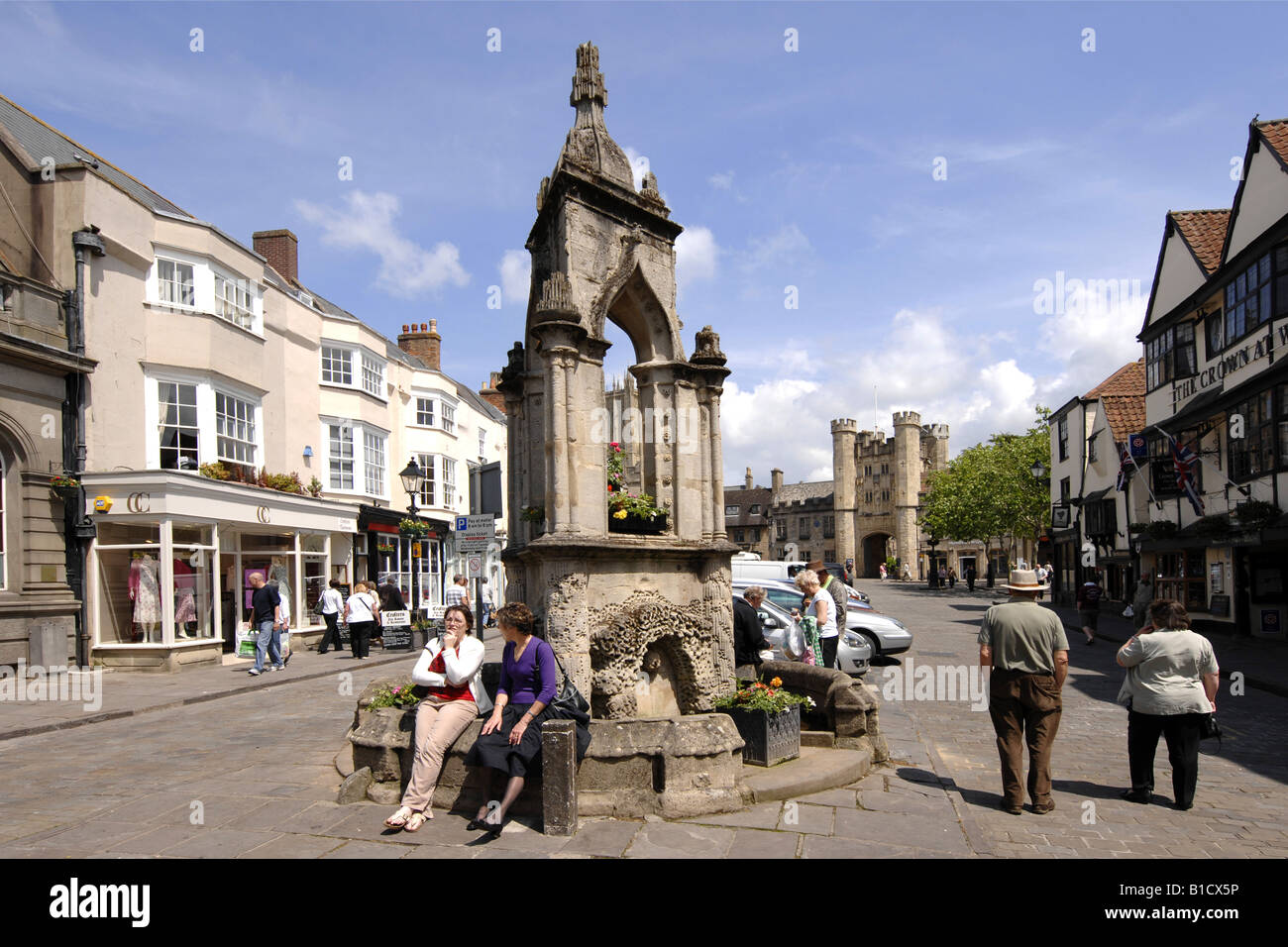 The Market Square in the City of Wells Somerset Stock Photo - Alamy