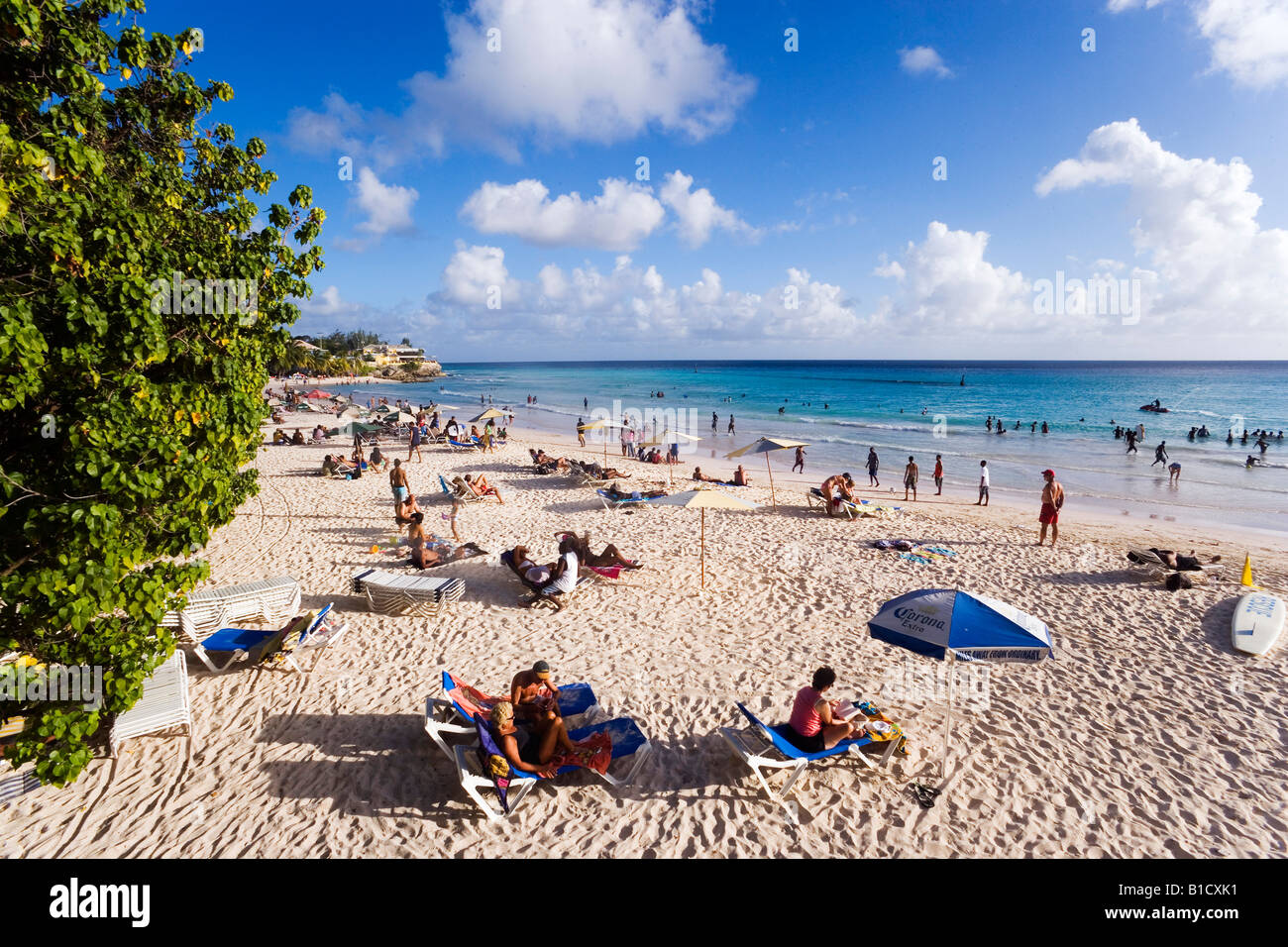 People relaxing at Accra Beach Rockley Barbados Caribbean Stock Photo ...