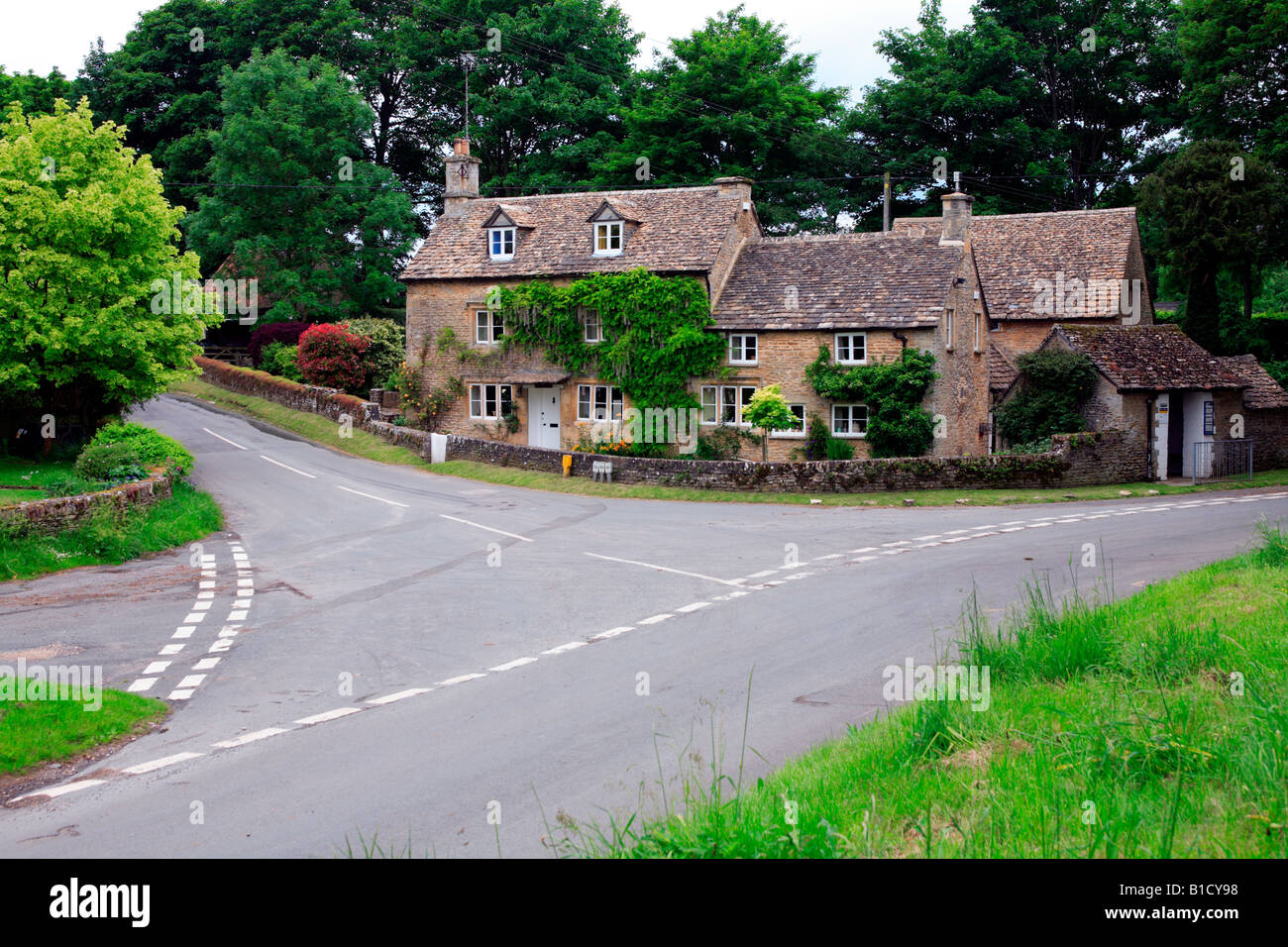 Crossroads Eastleach Gloucestershire Cotswolds England UK Stock Photo ...