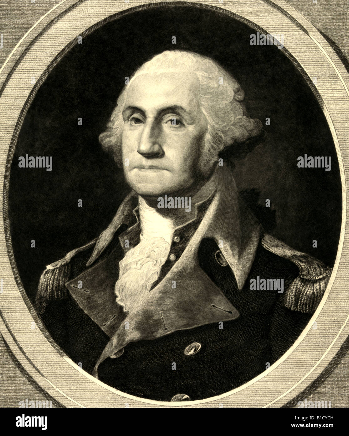 Portrait of George Washington, 1st President of the United States Stock ...