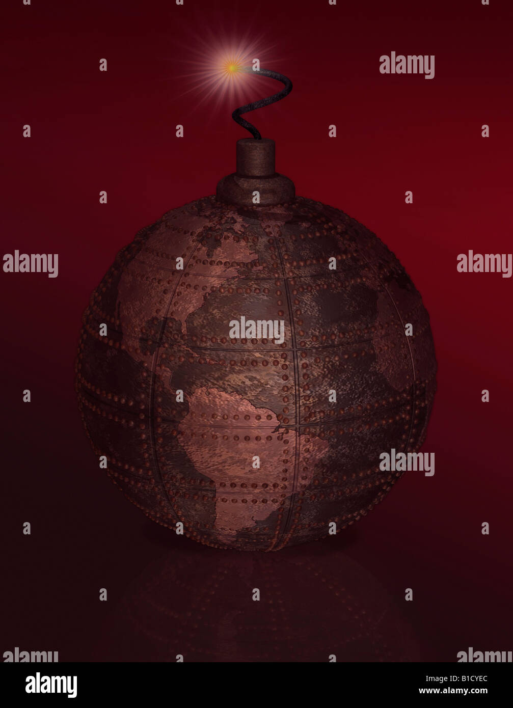 World explodes 3d Stock Photo - Alamy