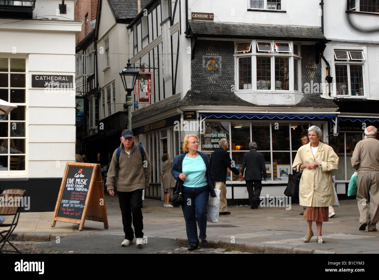 People in Cathedral Square in Exeter Stock Photo - Alamy
