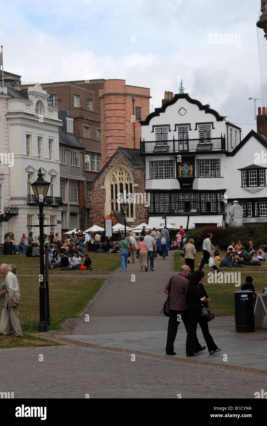 crowd scene in Exeter, Devon Stock Photo - Alamy