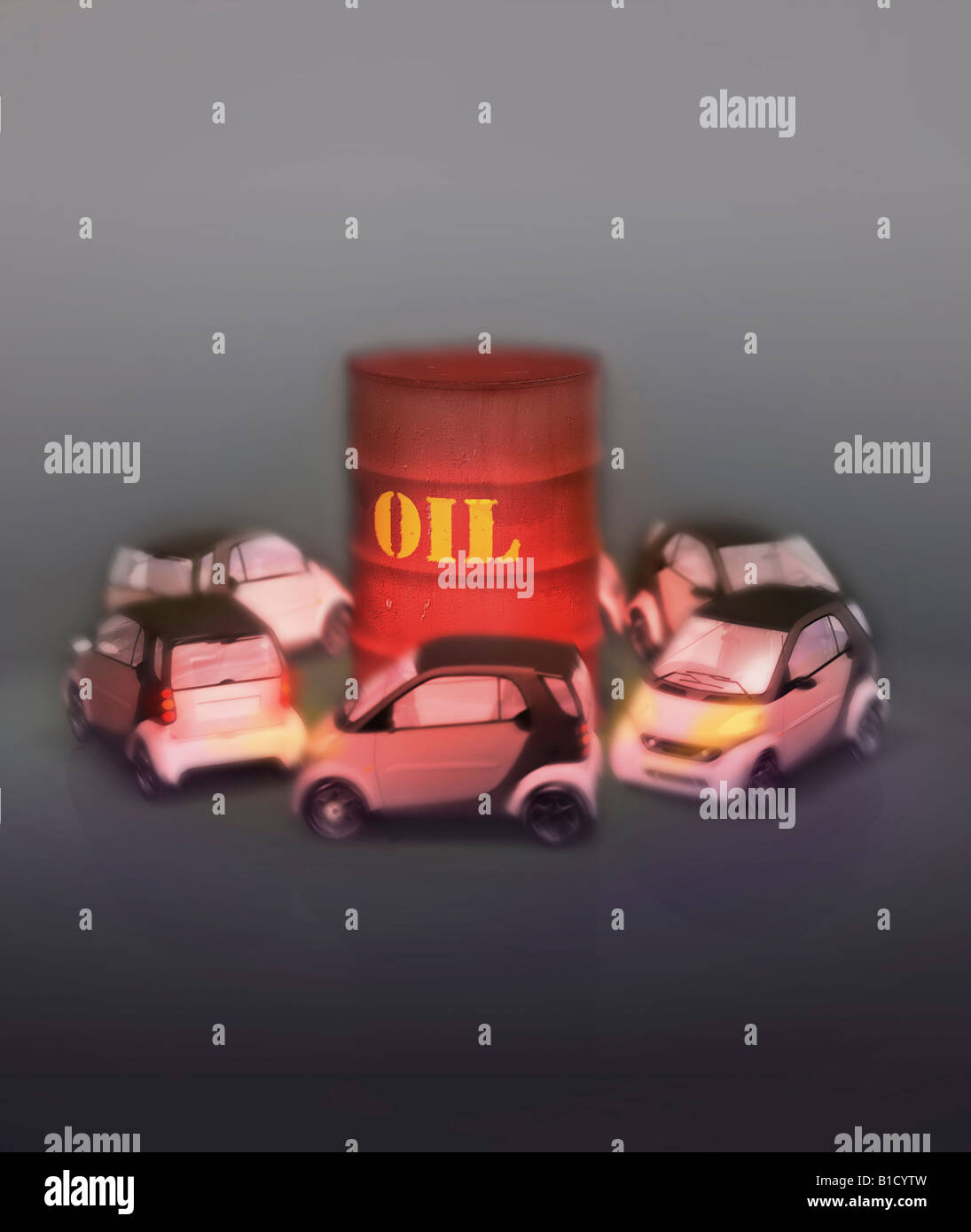 oil & efficient car 3d Stock Photo - Alamy