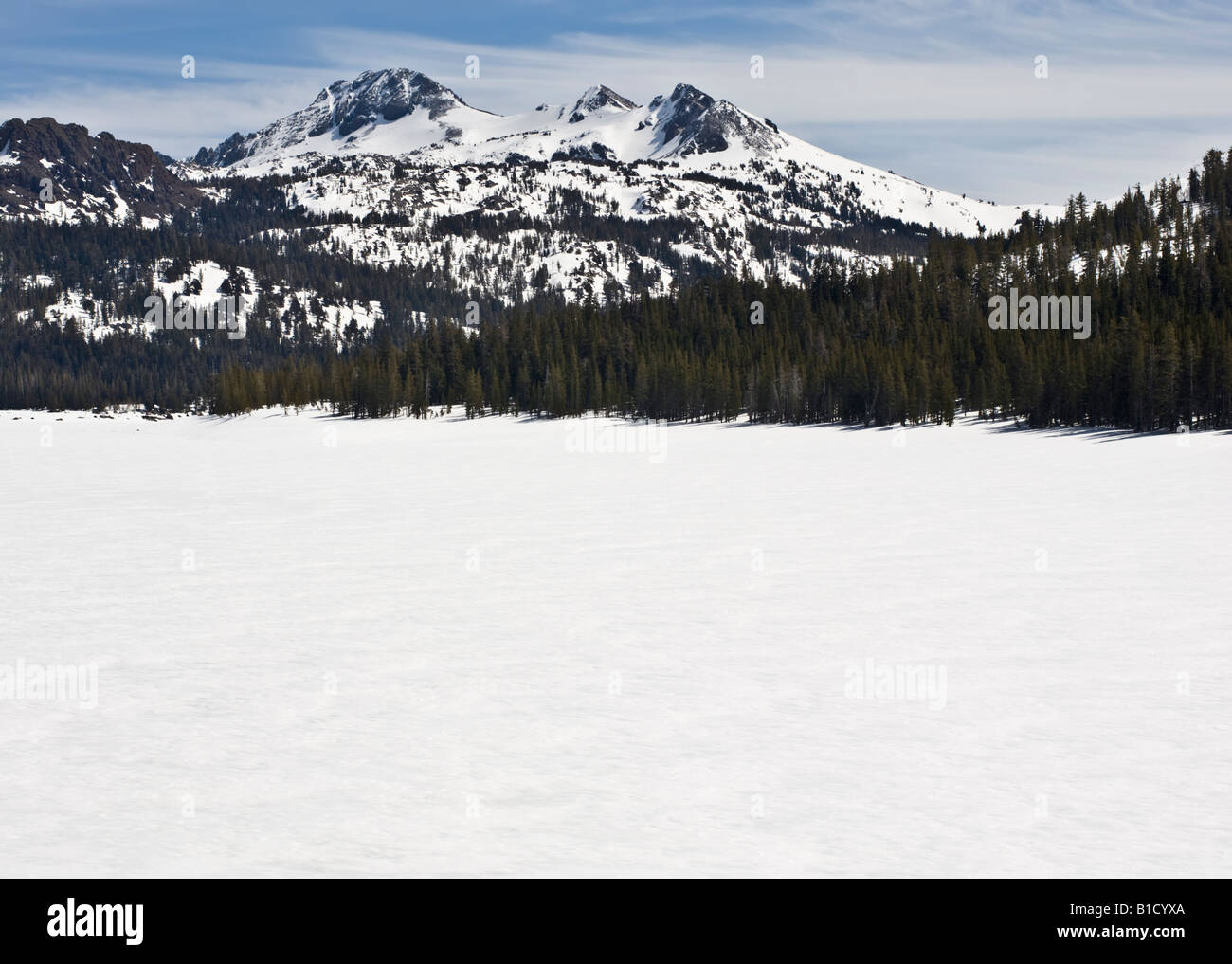 snowy alpine mountain scene Stock Photo - Alamy