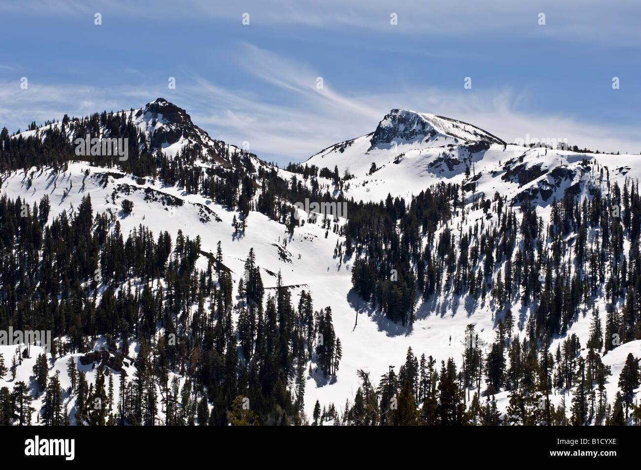 snowy alpine mountain scene Stock Photo - Alamy