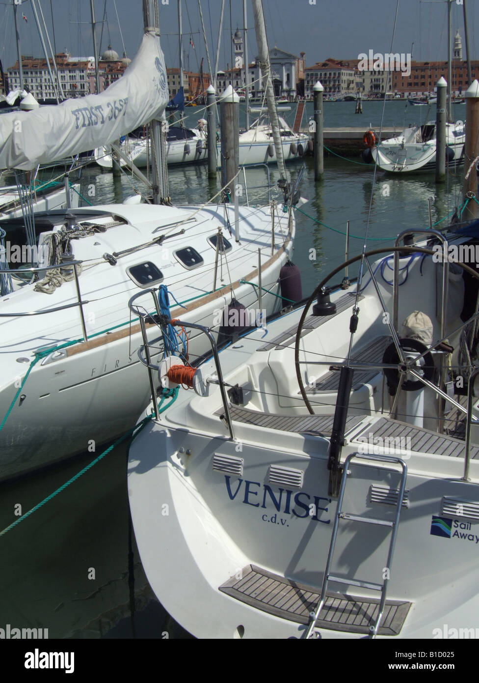 scene in a dock in venice italy Stock Photo - Alamy