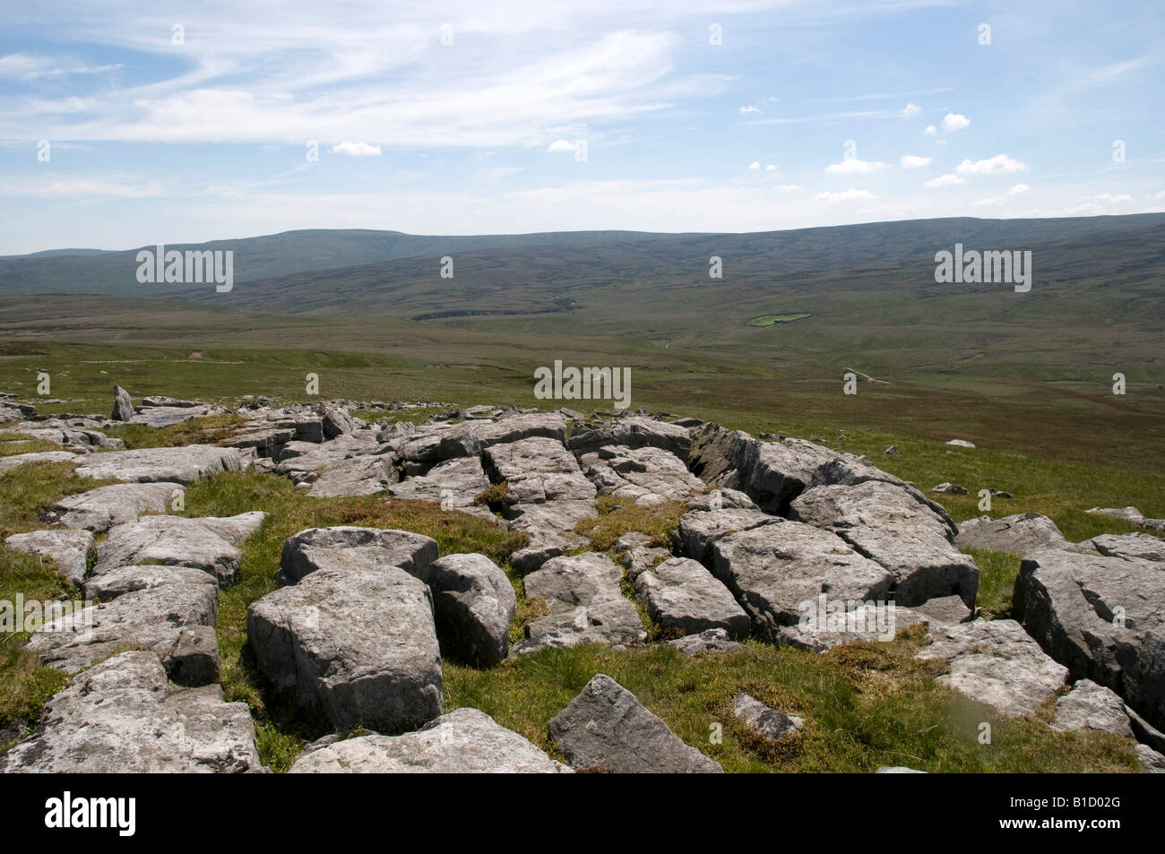 Exposed Limestone Landsape, nr Keld, Swaledale, Yorkshire Dales ...