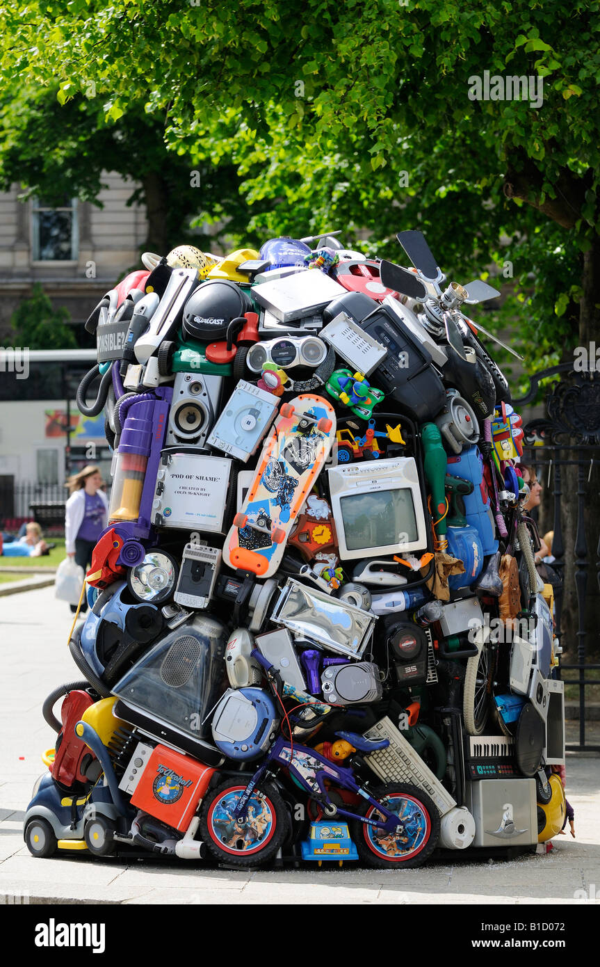 Items that can be recycle being displayed in the grounds of Belfast ...