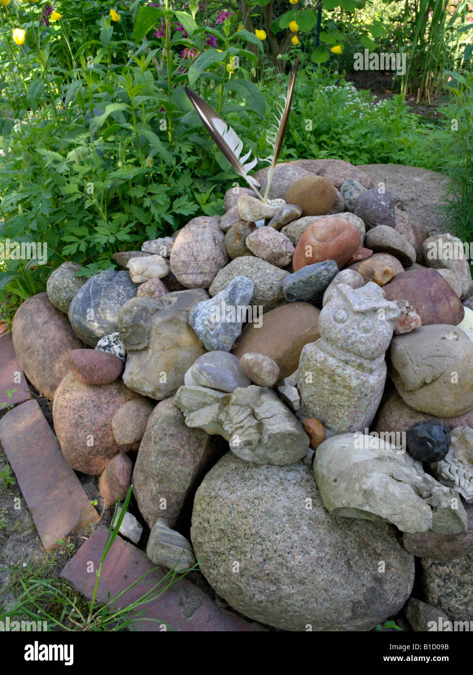 Stone pile in a garden Stock Photo - Alamy