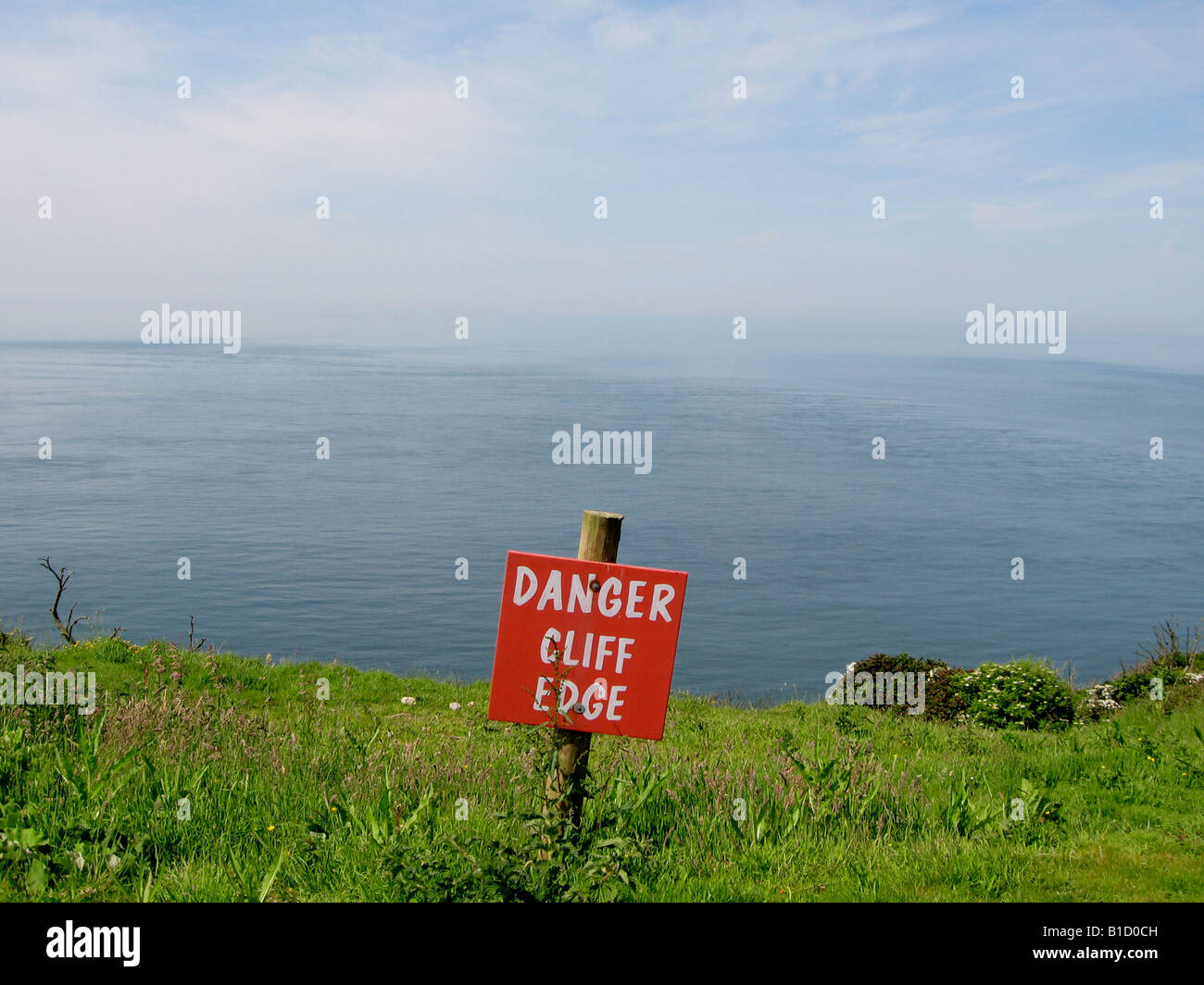 Danger Cliff Edge Stock Photo - Alamy