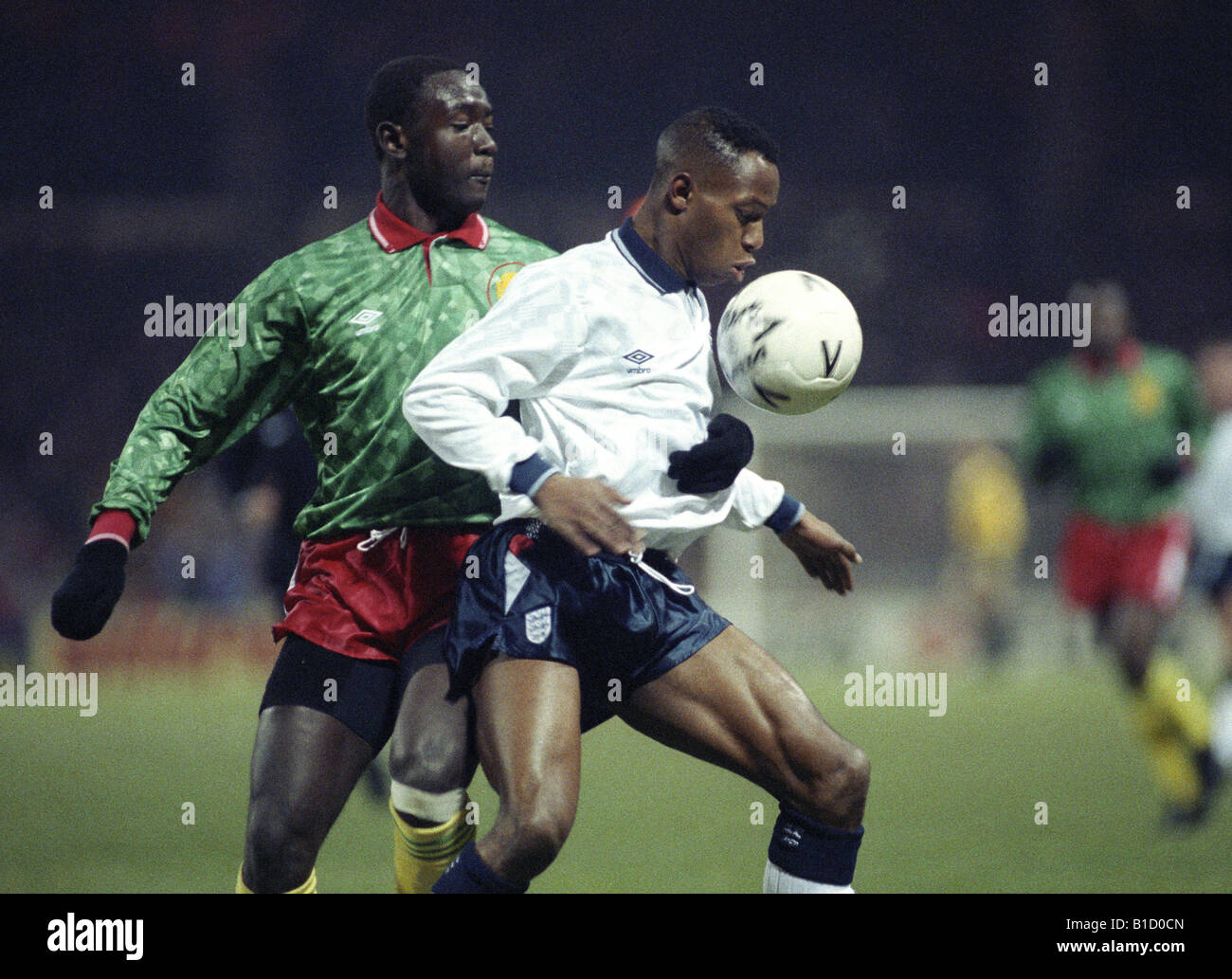 ENGLAND V CAMEROON AT WEMBLEY 6 2 91 Ian Wright making his England ...