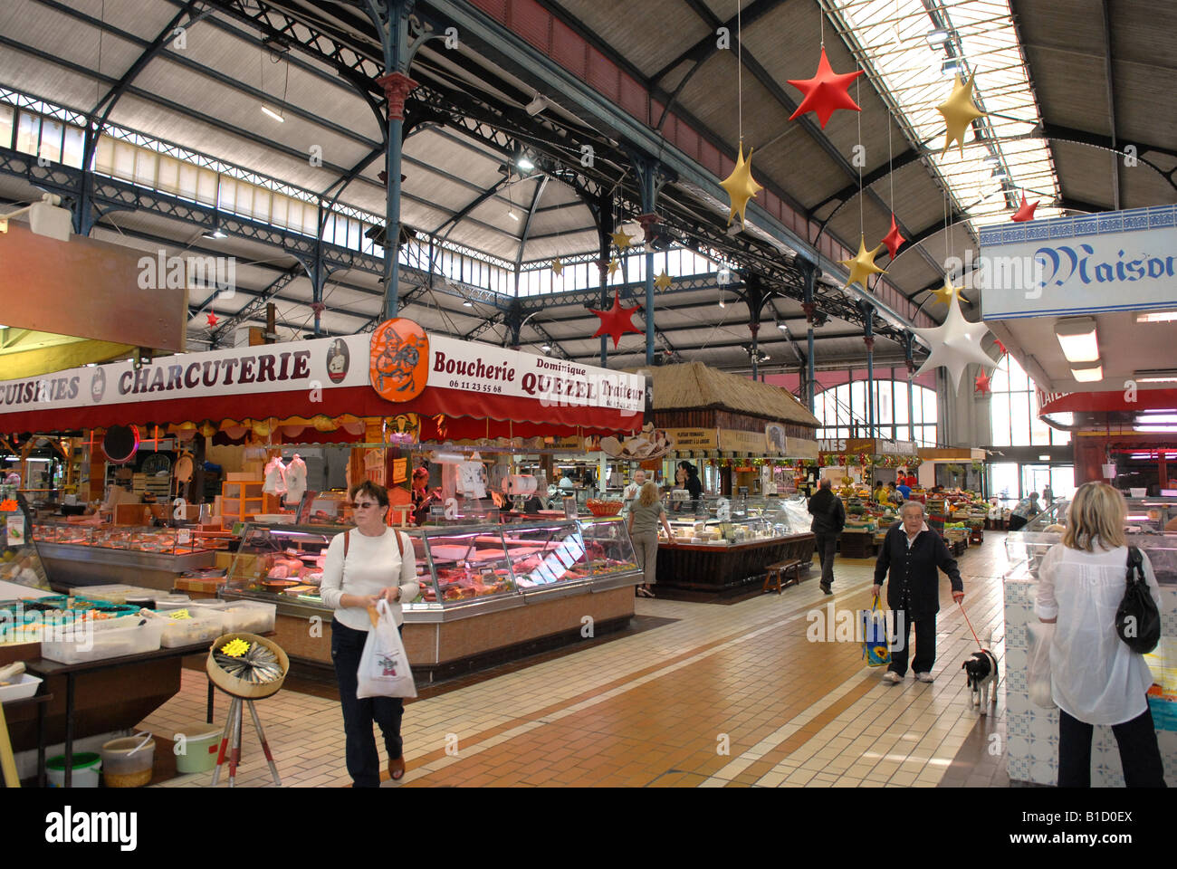 The indoor market at Beziers in France Europe Stock Photo - Alamy