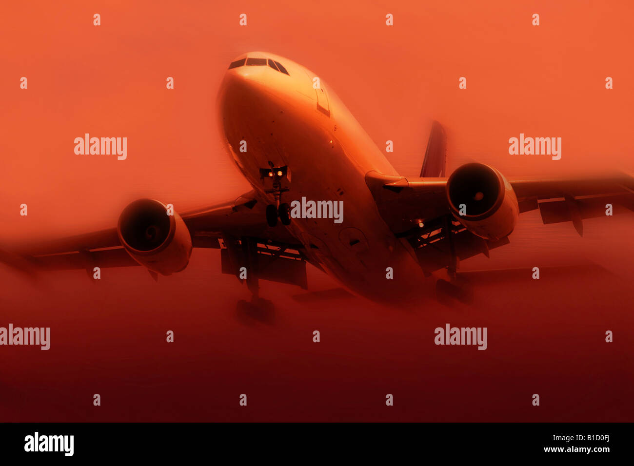 Airplane & fog Stock Photo - Alamy