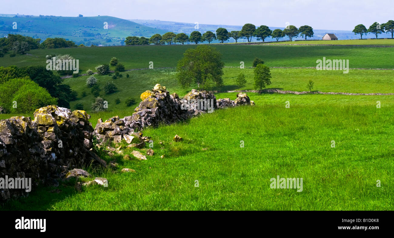 View over countryside near Hartington on the Tissington Trail in the ...