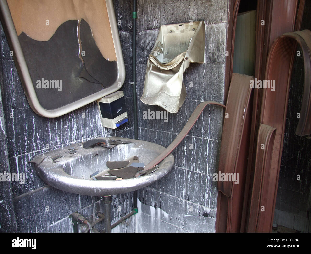 toilet destroyed by fire Stock Photo - Alamy