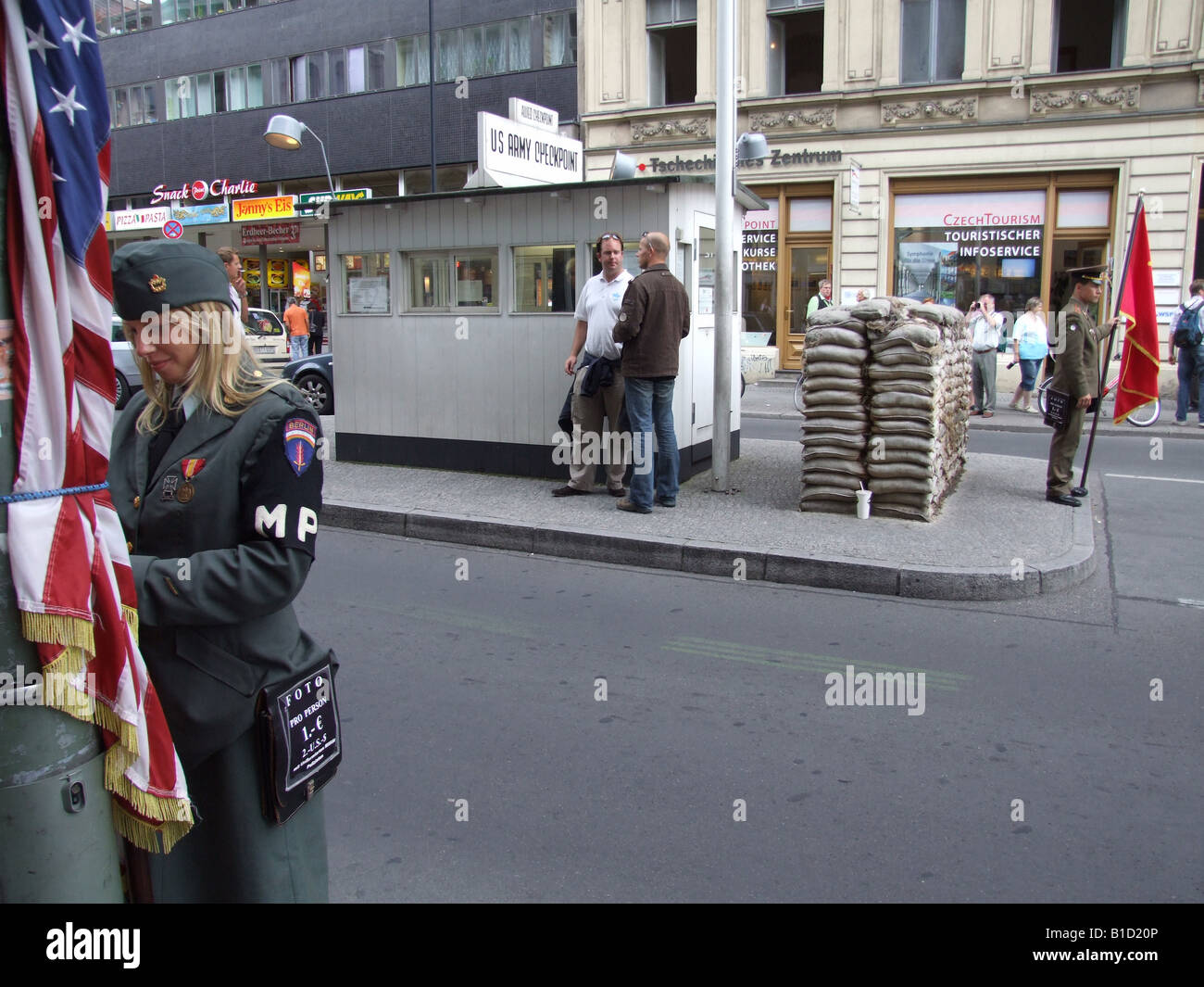 military check point charlie in berlin germany Stock Photo - Alamy