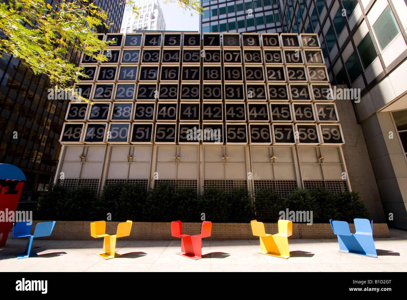 Digital clock designed by Rudolph de Harak on the exterior of 200 Water ...