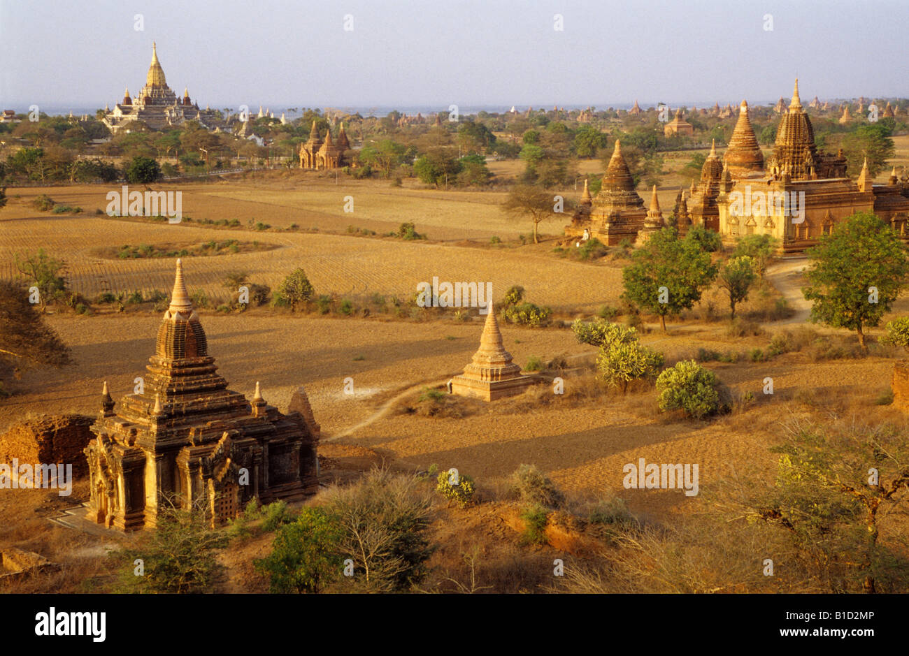 Ananda temple in background, Bagan's archeological zone. Bagan Myanmar ...