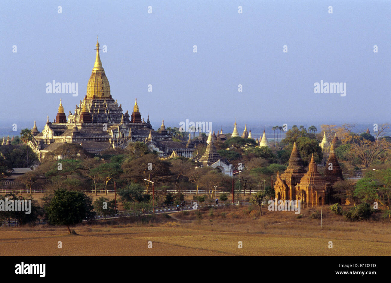 Ananda temple in Bagan's archeological zone. Bagan. Myanmar Stock Photo ...