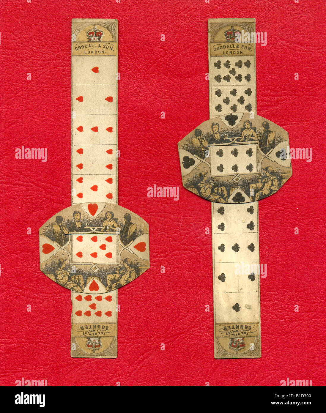 Two whist counters circa 1860 published by Goodall & Son showing group ...