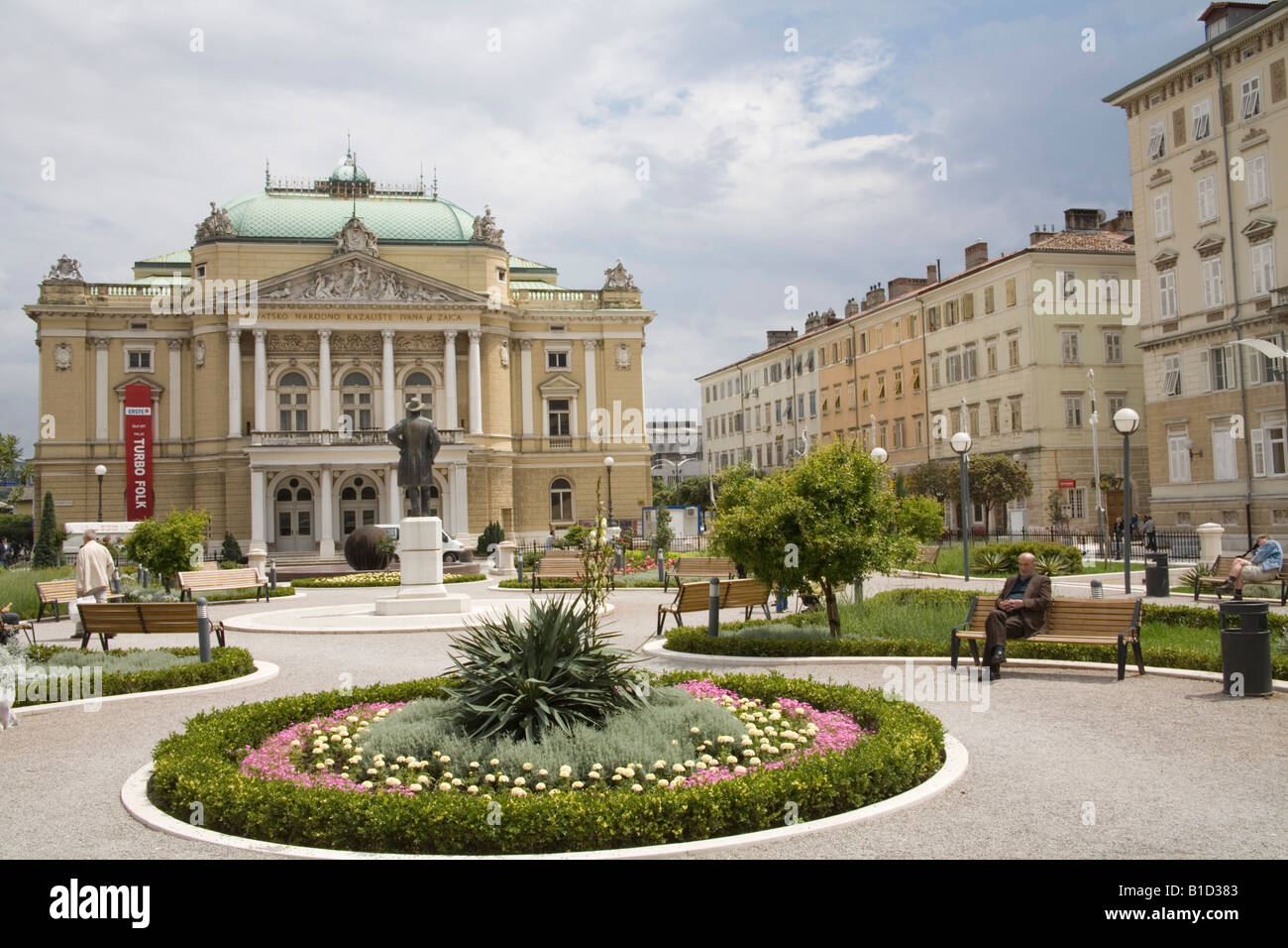 Rijeka Istria Croatia Europe May People sitting in the tranquillity of ...