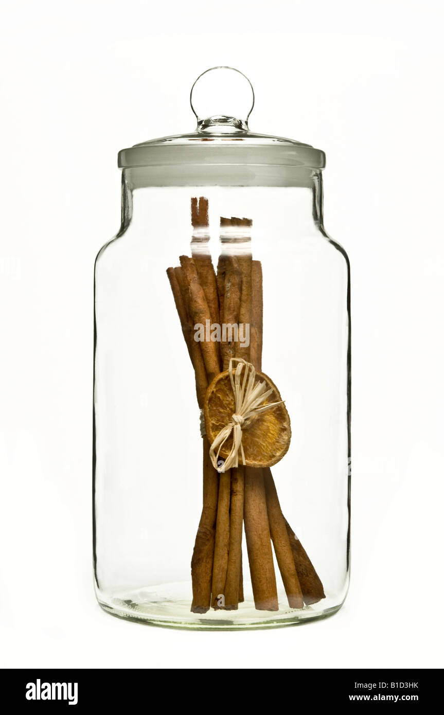 Cinnamon Sticks in a Storage Jar Stock Photo - Alamy