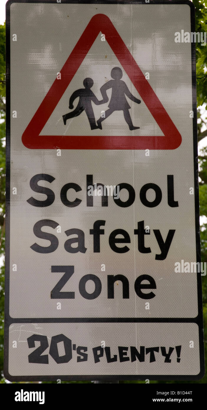 Safety Sign Outside Uk School Stock Photo - Alamy