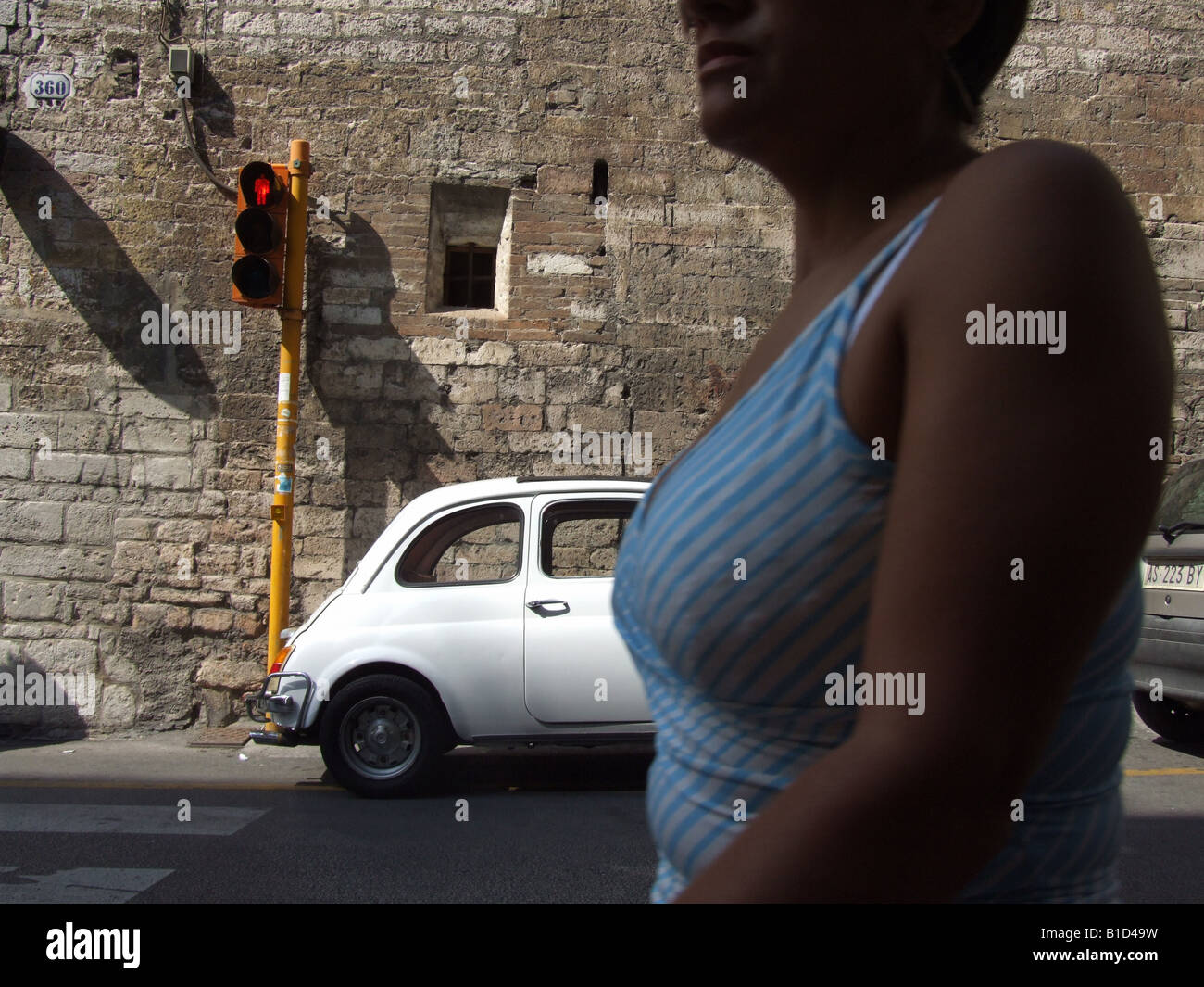old fiat 500 car in street in perugia, umbria Stock Photo - Alamy