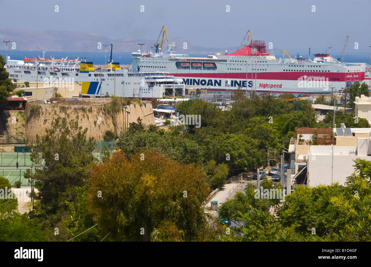 Passenger ferries docked in Heraklion capital and largest city on the ...