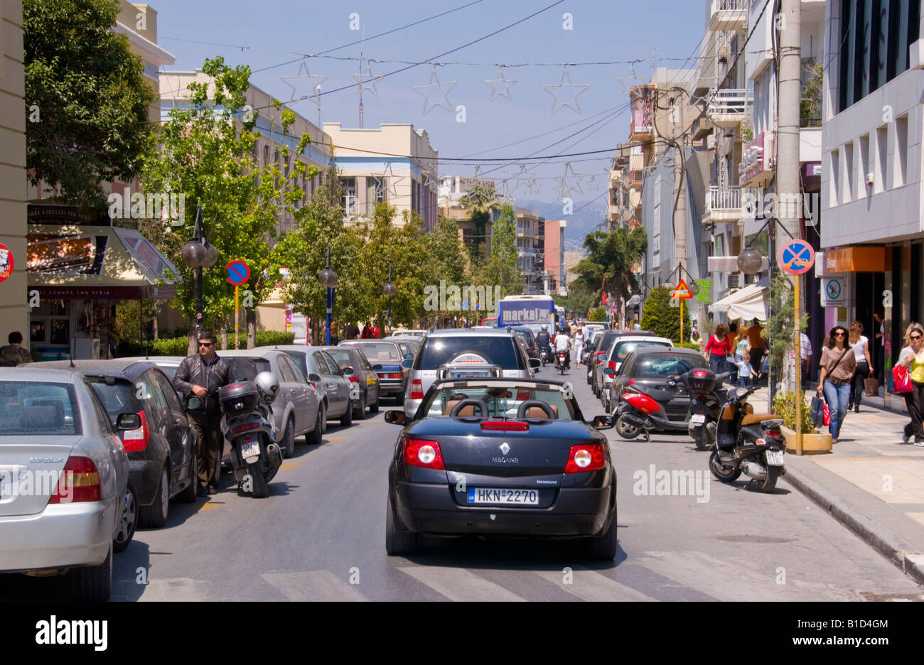 Traffic in centre of Heraklion capital and largest city on the Greek ...
